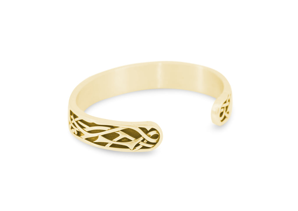 Elvish Woodland Cuff Bangle, Yellow Gold – Jens Hansen